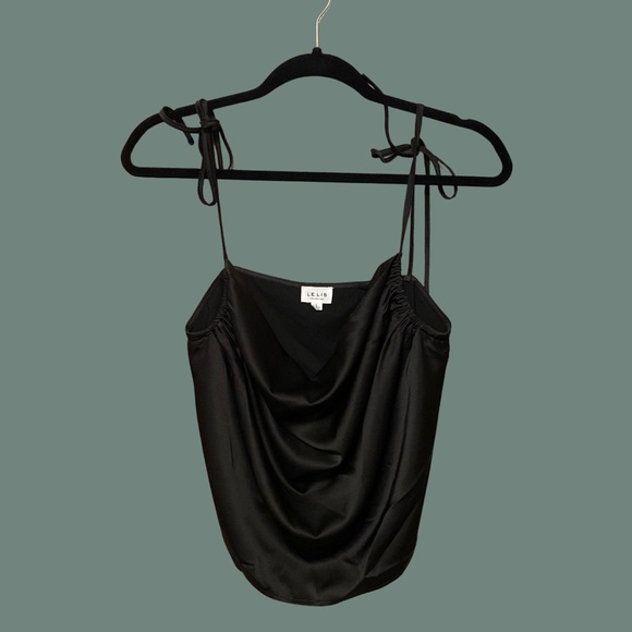 Le Lis | Tops | Le Lis Womens Black Satin Cowl Neck Tank Size L | Poshmark